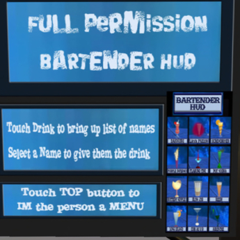 Second Life Marketplace Full Perm Bartender Hud